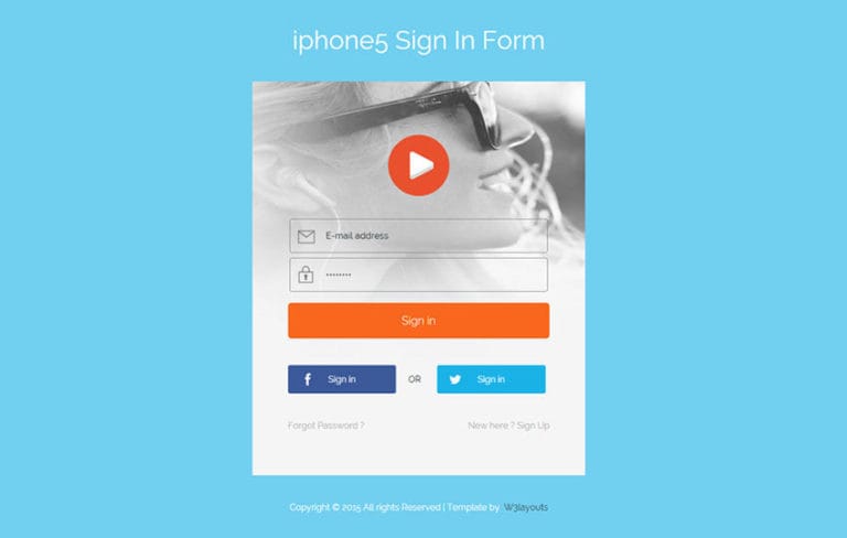 IPhone Signin Form Flat Responsive Widget Template by w3layouts