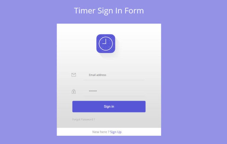 Timer Signin Form Flat Responsive Widget Template by W3layouts