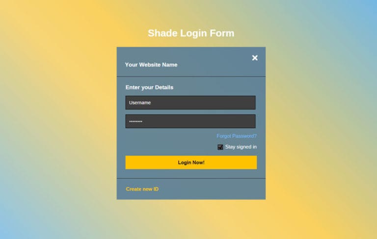 Shade Login Form Responsive Widget Template by w3layouts