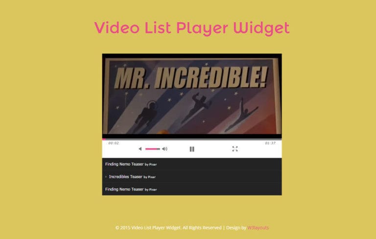 Video List Player Responsive Widget Template by w3layouts