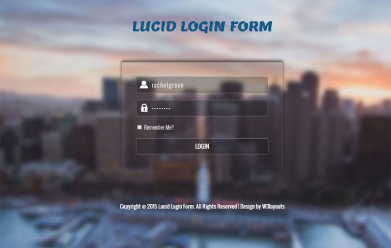Lucid Login Form Responsive Widget Template by w3layouts