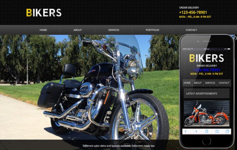 Bikers web and Mobile Template for free by w3layouts