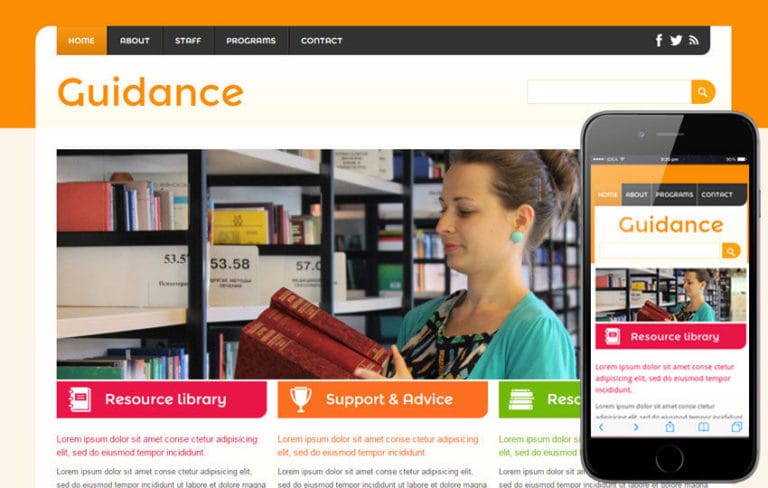 Guidance a Education Mobile Website Template by w3layouts