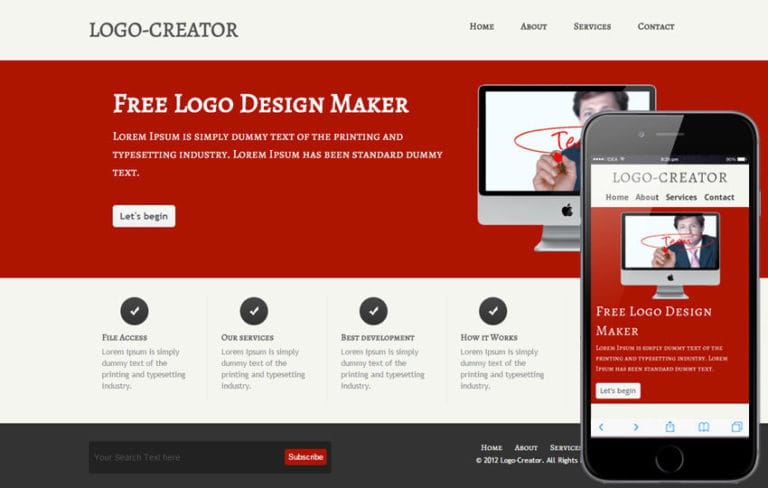 Free Logo Creator company web template and Mobile template by w3layouts