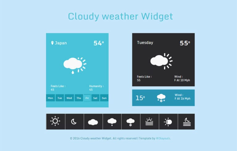 Cloudy weather Widget Responsive Template » W3Layouts
