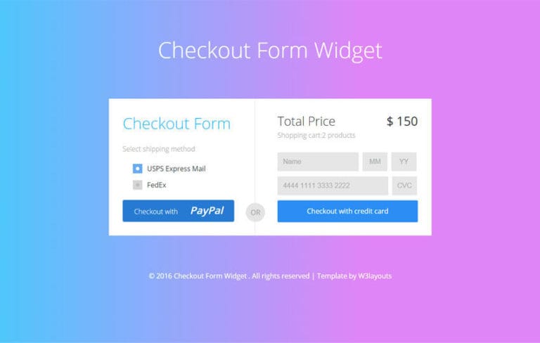 Check Out Form Flat Bootstrap Responsive widget Template » W3Layouts