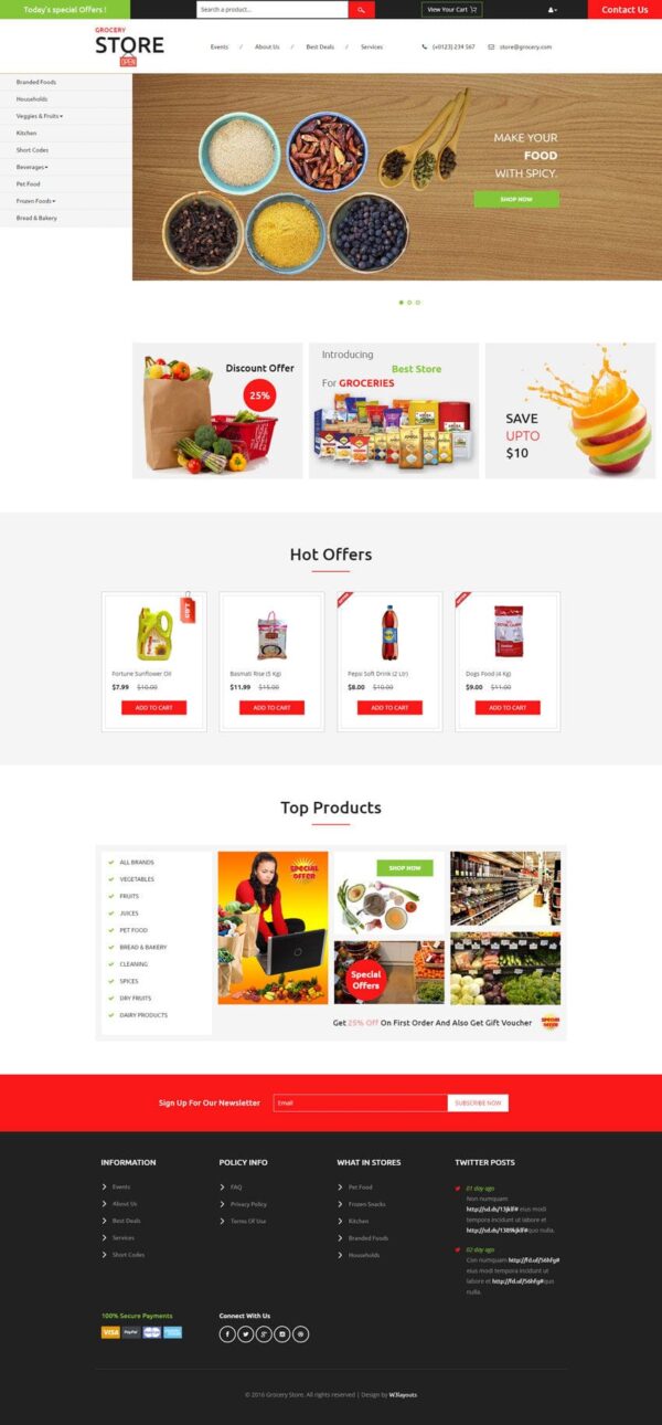 Grocery Store – Ecommerce Category Flat Bootstrap Responsive Website ...