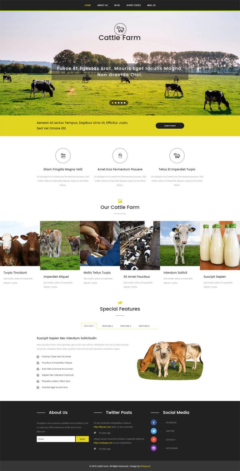 Cattle Farm an Agriculture Category Flat Bootstrap Responsive Web Template