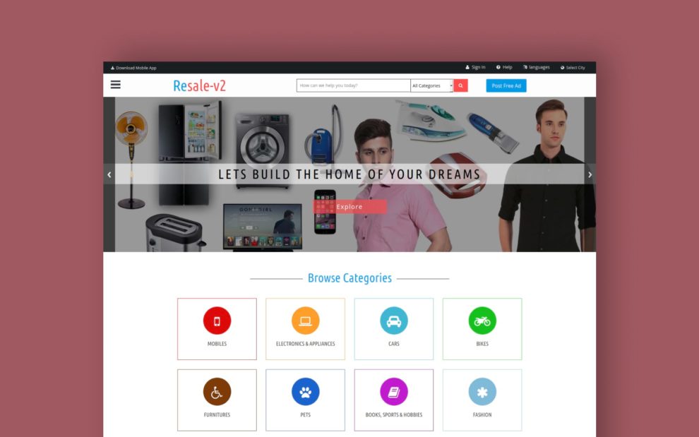 Classifieds Ads website templates and themes