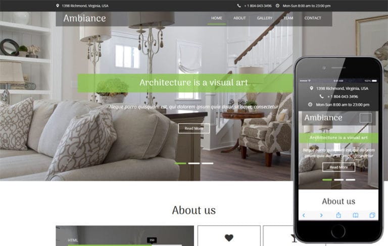 Ambiance Interior And Furniture Website Template » W3Layouts