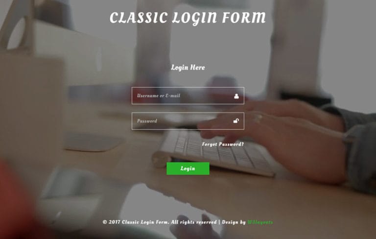 Awesome Login Form Responsive Widget Template
