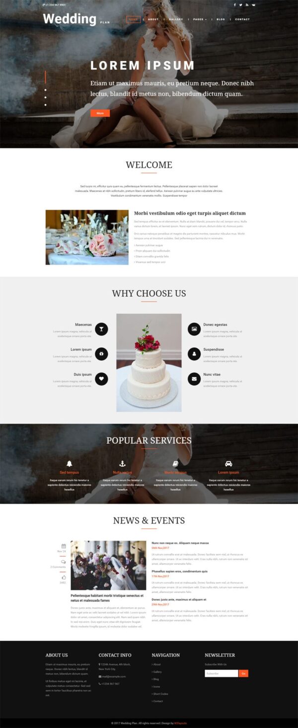 Wedding Plan a Wedding Category Bootstrap Responsive Web Template ...