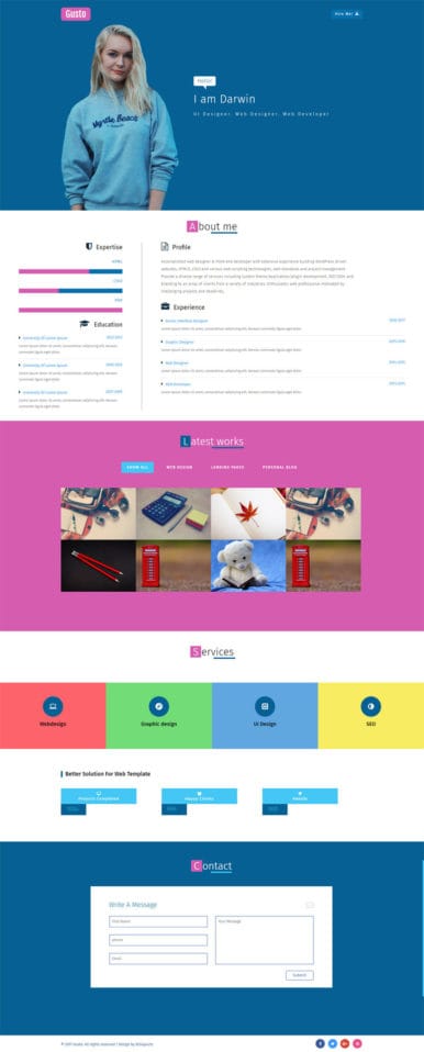 Gusto a Personal Website Flat Bootstrap Responsive Web Template – W3Layouts
