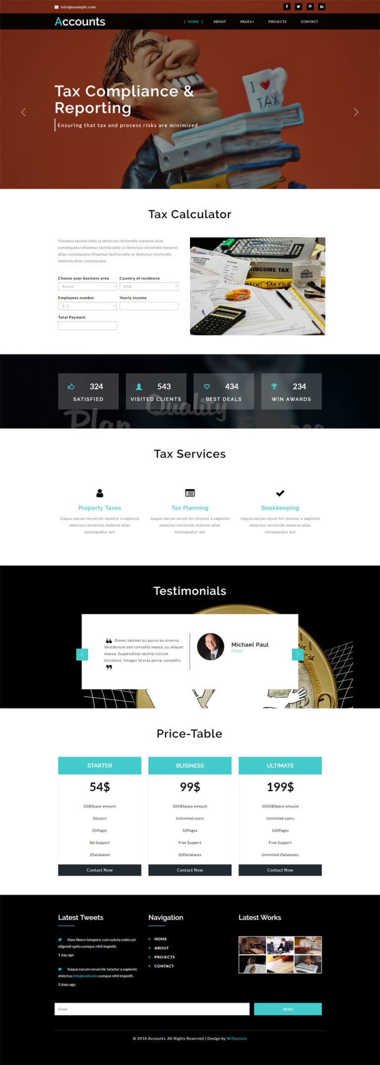 Accounts Corporate Category Bootstrap Responsive Web Template