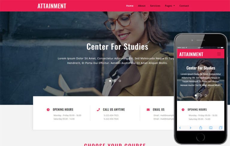 Online Study a education related website template » W3Layouts