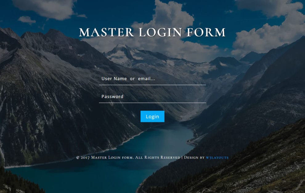Master Login Form Flat Responsive Widget Template