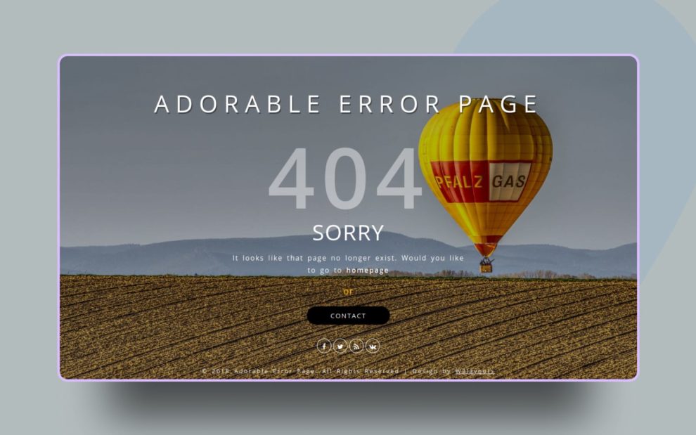 Connect Error Page Responsive Widget Template