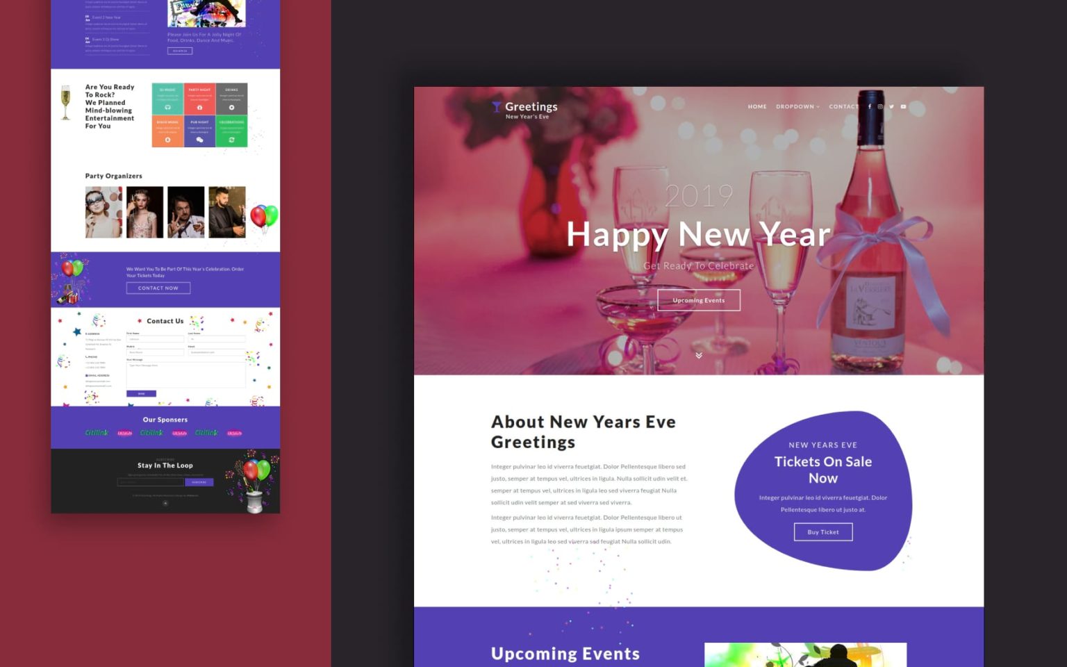 Entertainment website templates and themes