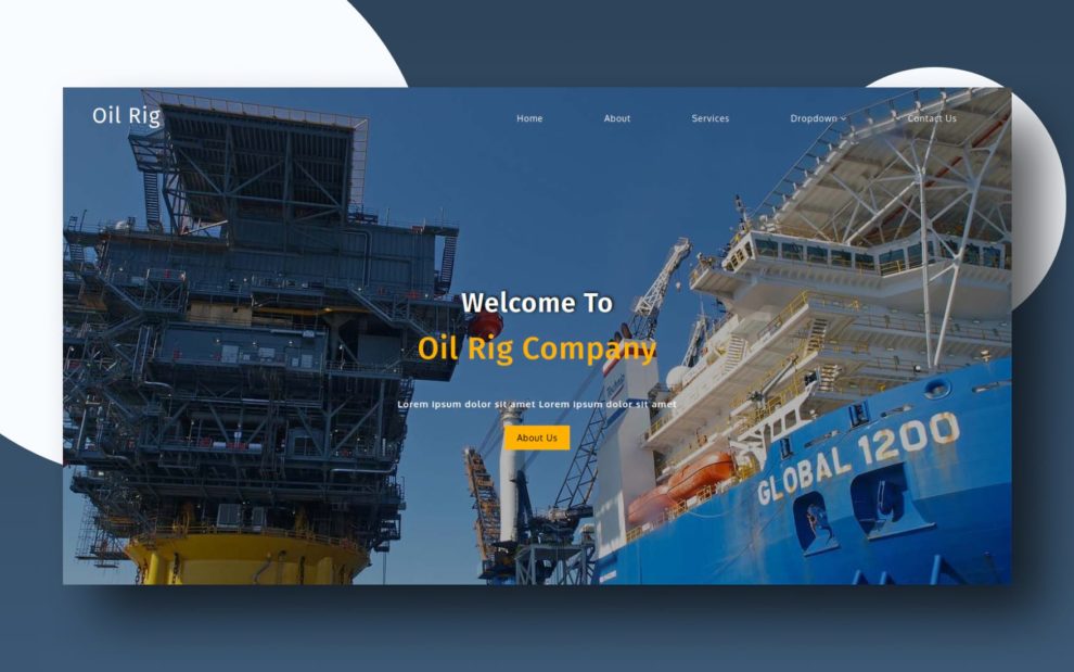 Oil and Gas a Industrial Category Flat Bootstrap Responsive Web ...
