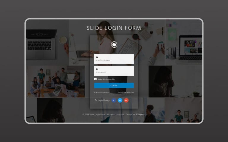 Slide Login Form Flat Responsive Widget Template » W3Layouts