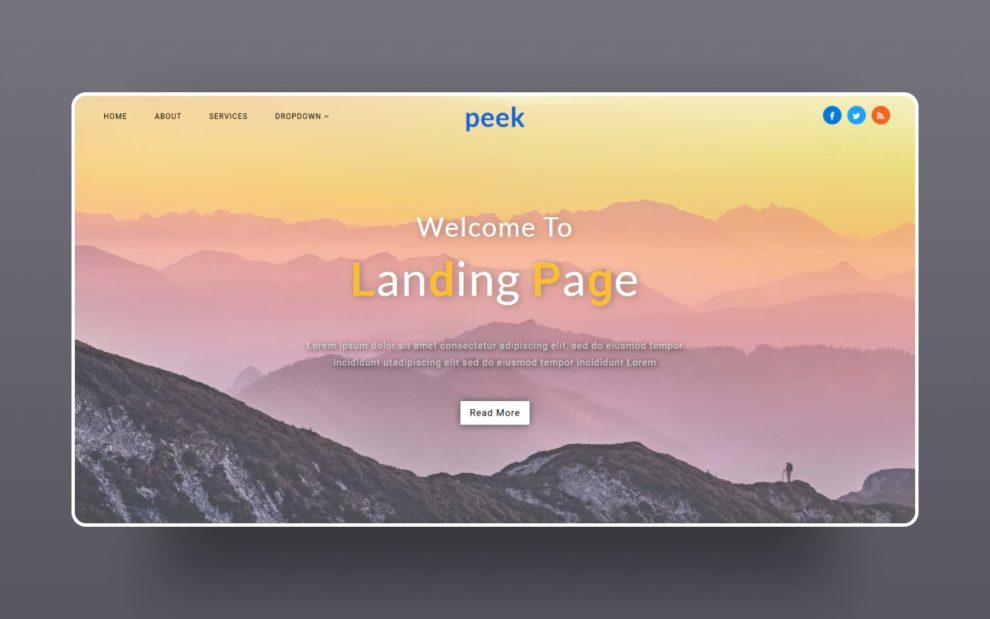 Peek a Landing Page Bootstrap Responsive Web Template » W3Layouts