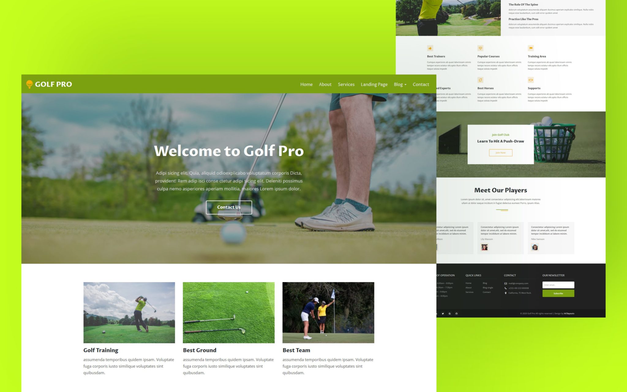 Golf Pro Website Template » W3Layouts