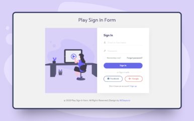 Play Sign In Form Web Element » W3Layouts