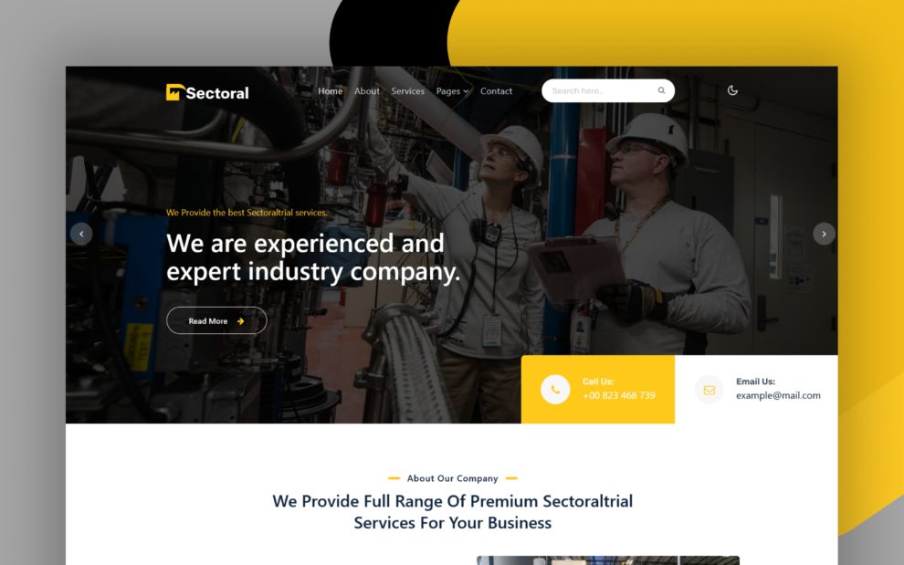 Industrial website templates and themes