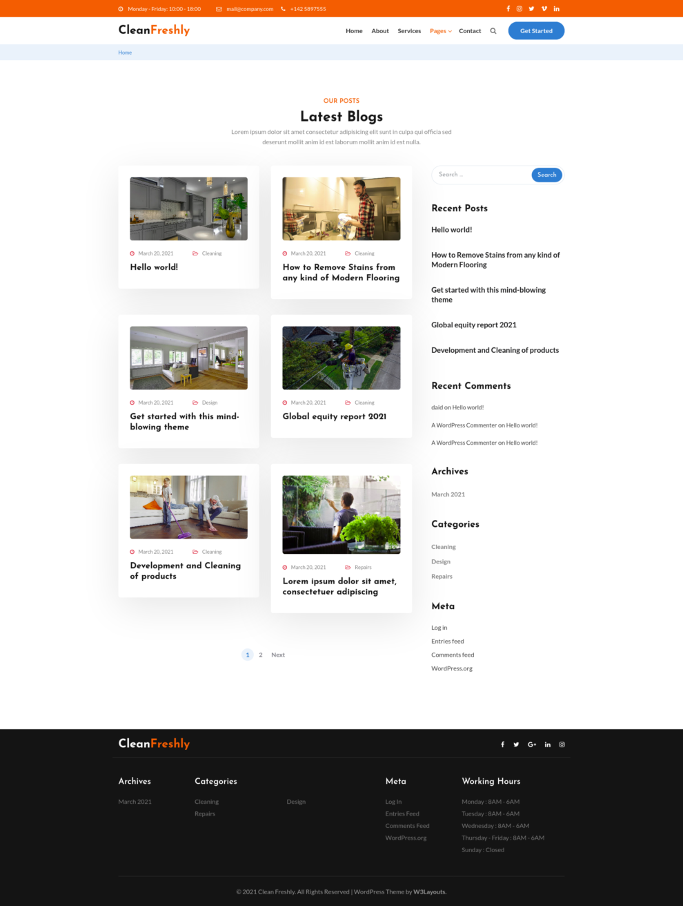 CleanFreshly Website Template » W3Layouts