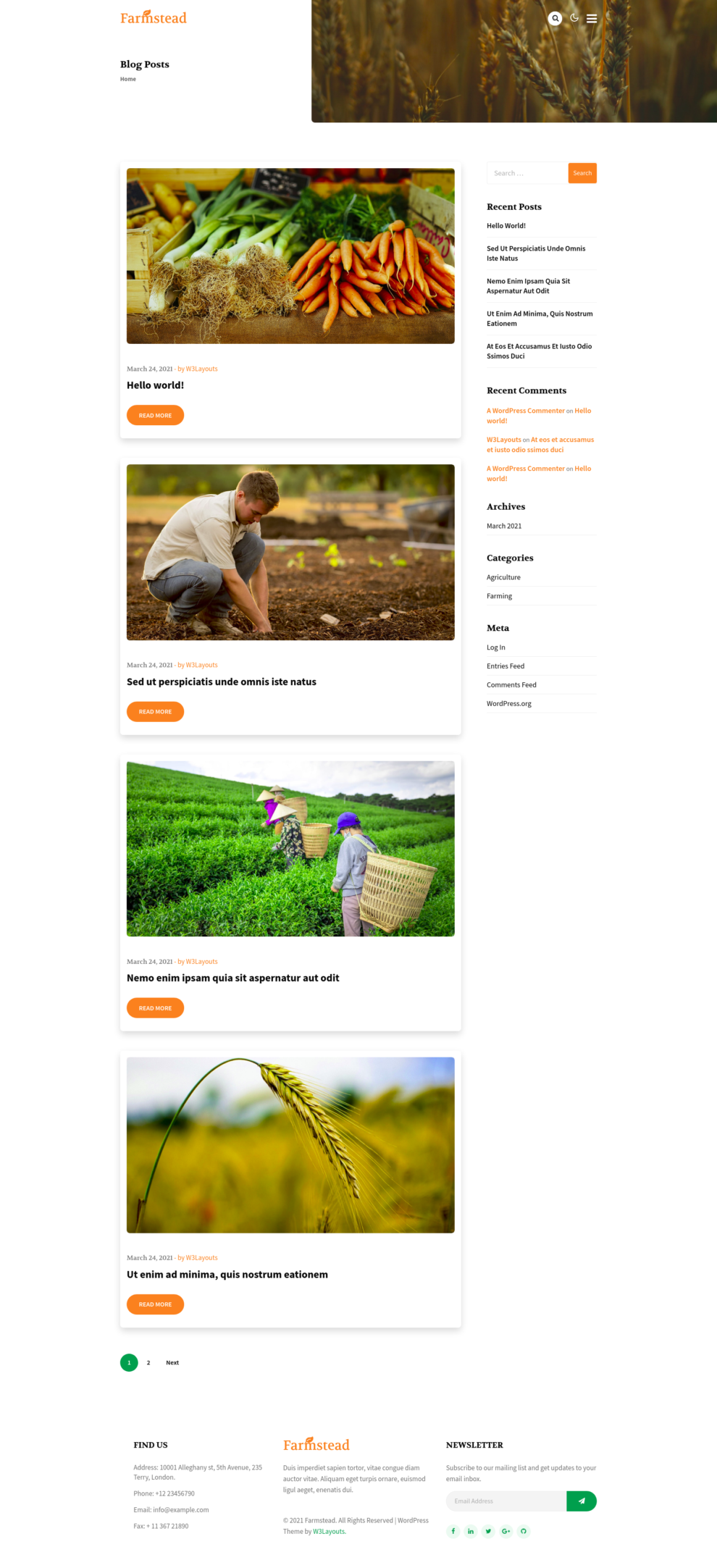 Farmstead Website Template » W3Layouts