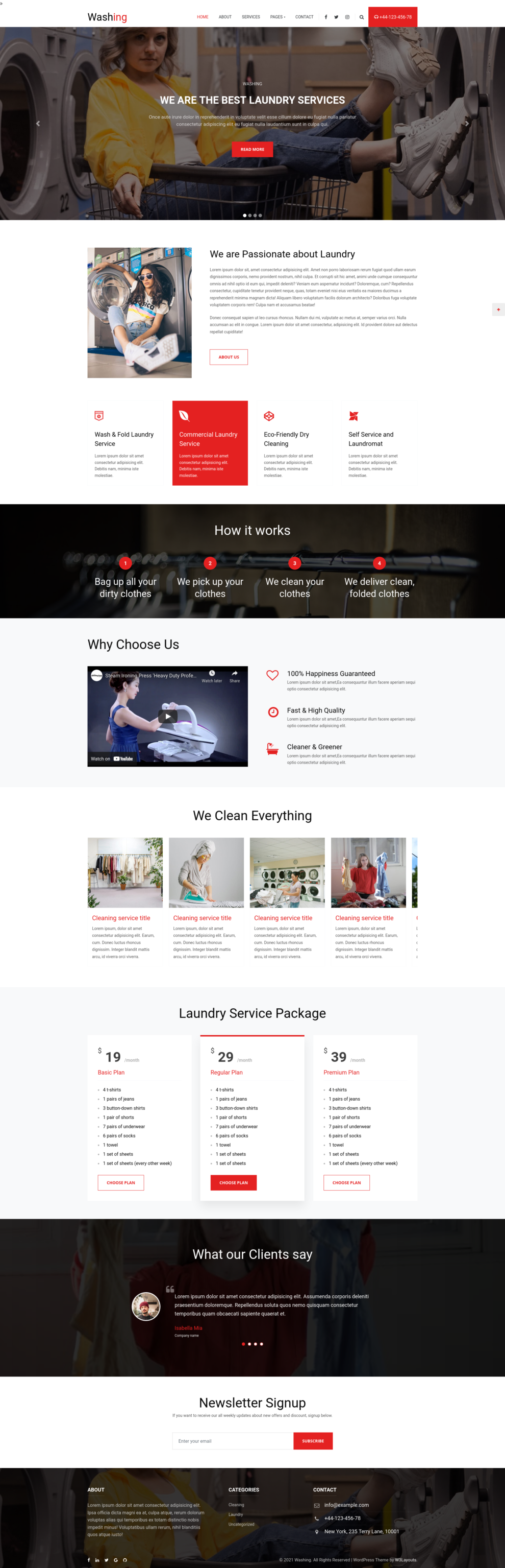 Washing WordPress Theme » W3Layouts