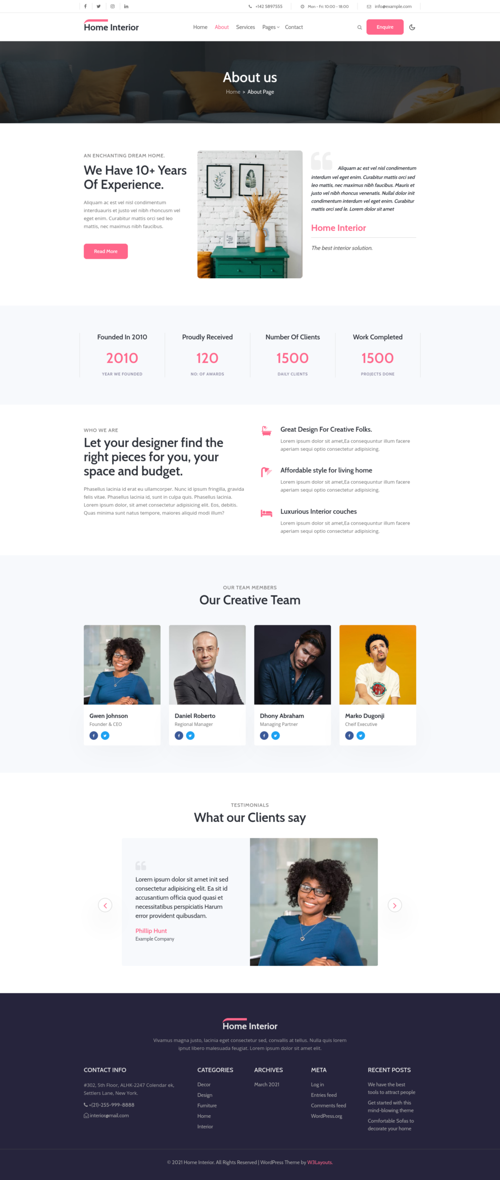 Home Interior an Interior decoration design template » W3Layouts