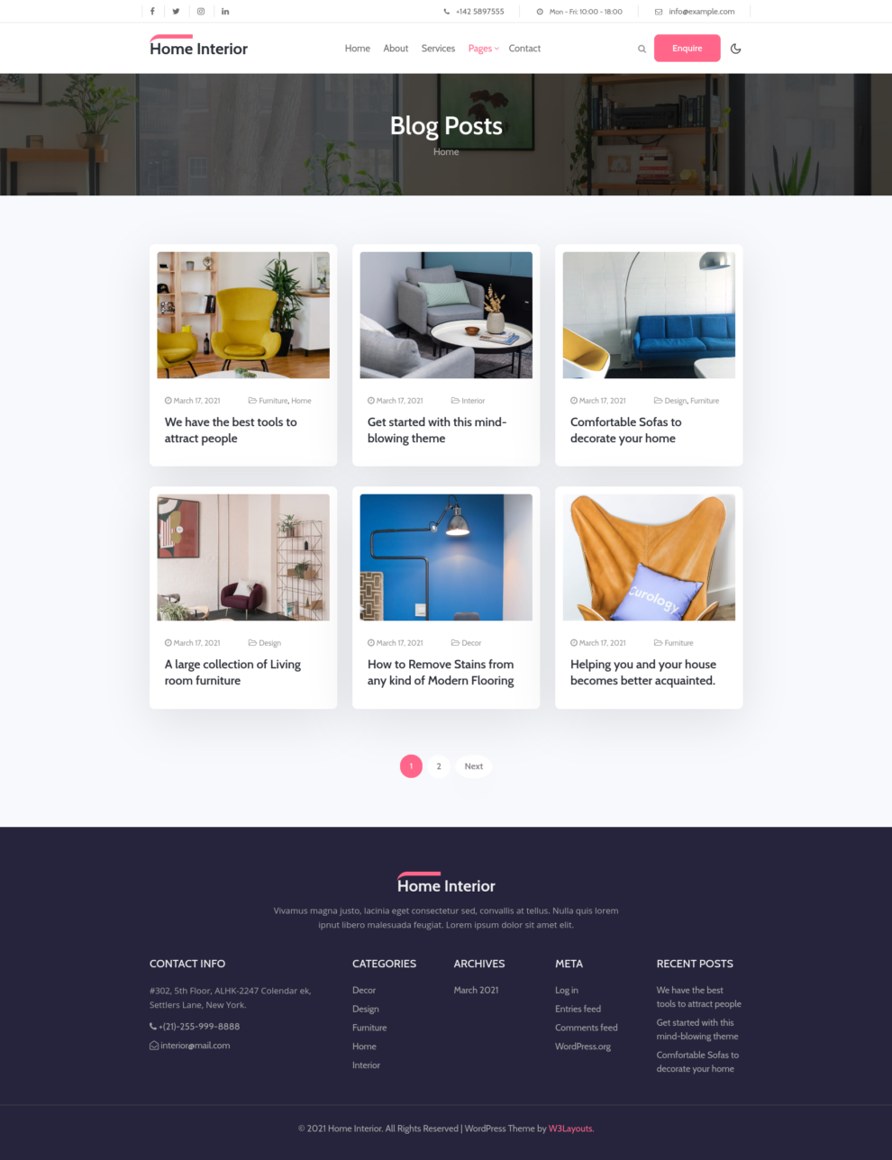 Home Interior an Interior decoration design template » W3Layouts