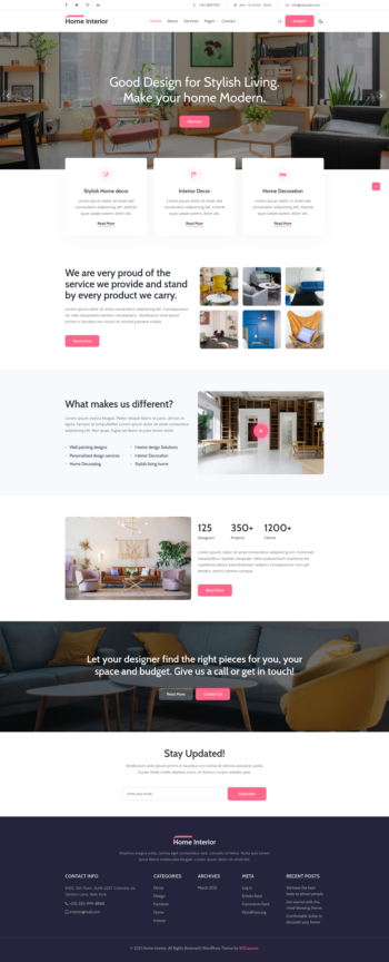 Home Interior an Interior design WordPress Theme » W3Layouts