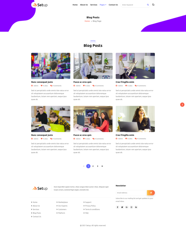 Setup Website Template » Download Now! » W3Layouts
