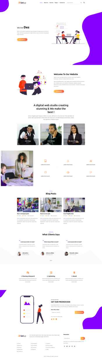 Setup Website Template » Download Now! » W3Layouts
