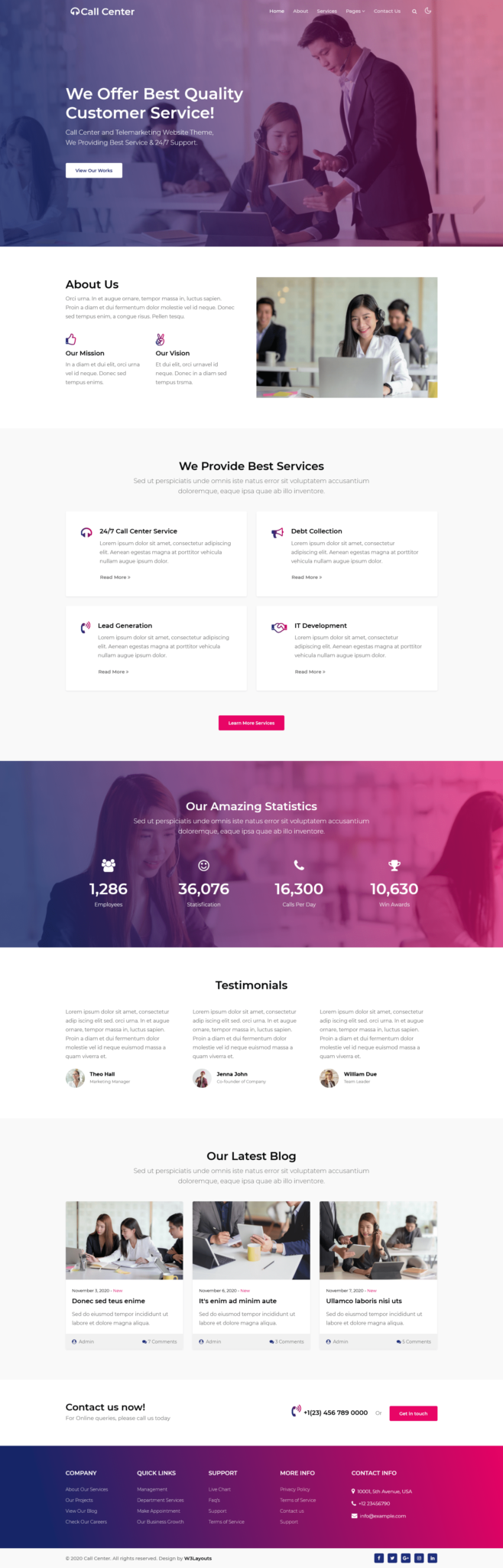 Call Center a Corporate Business Website Template » W3Layouts
