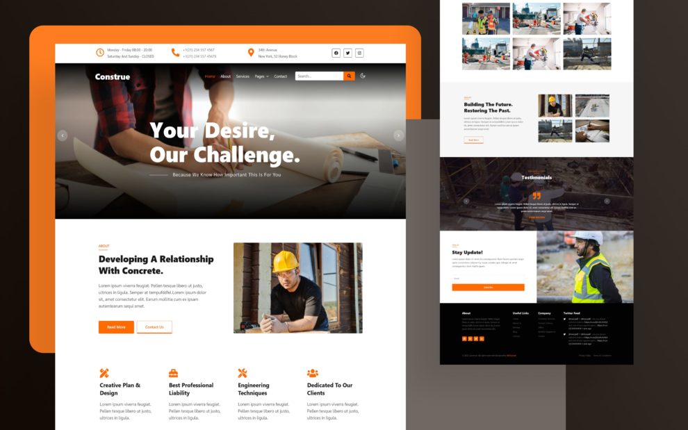 Industrial website templates and themes