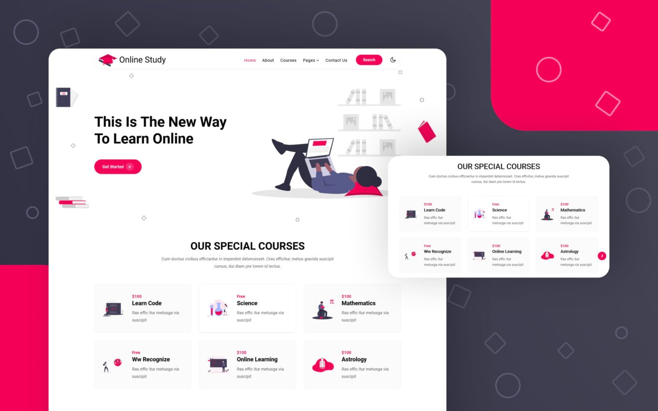 Online Study a education related website template » W3Layouts