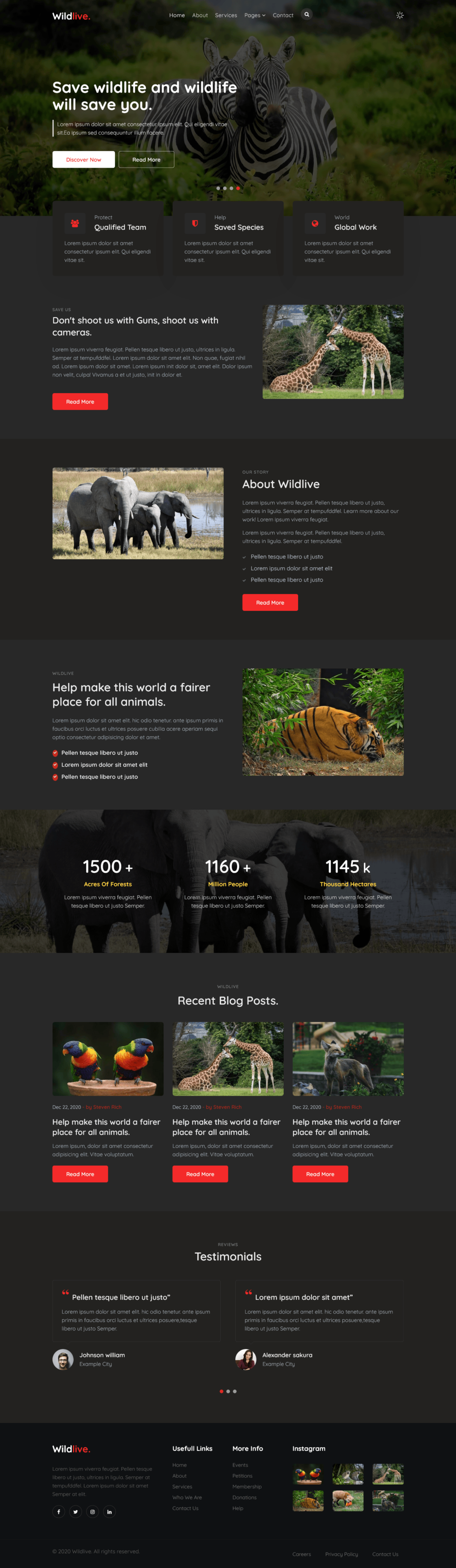 Wildlive an animals and pet's category website template » W3Layouts