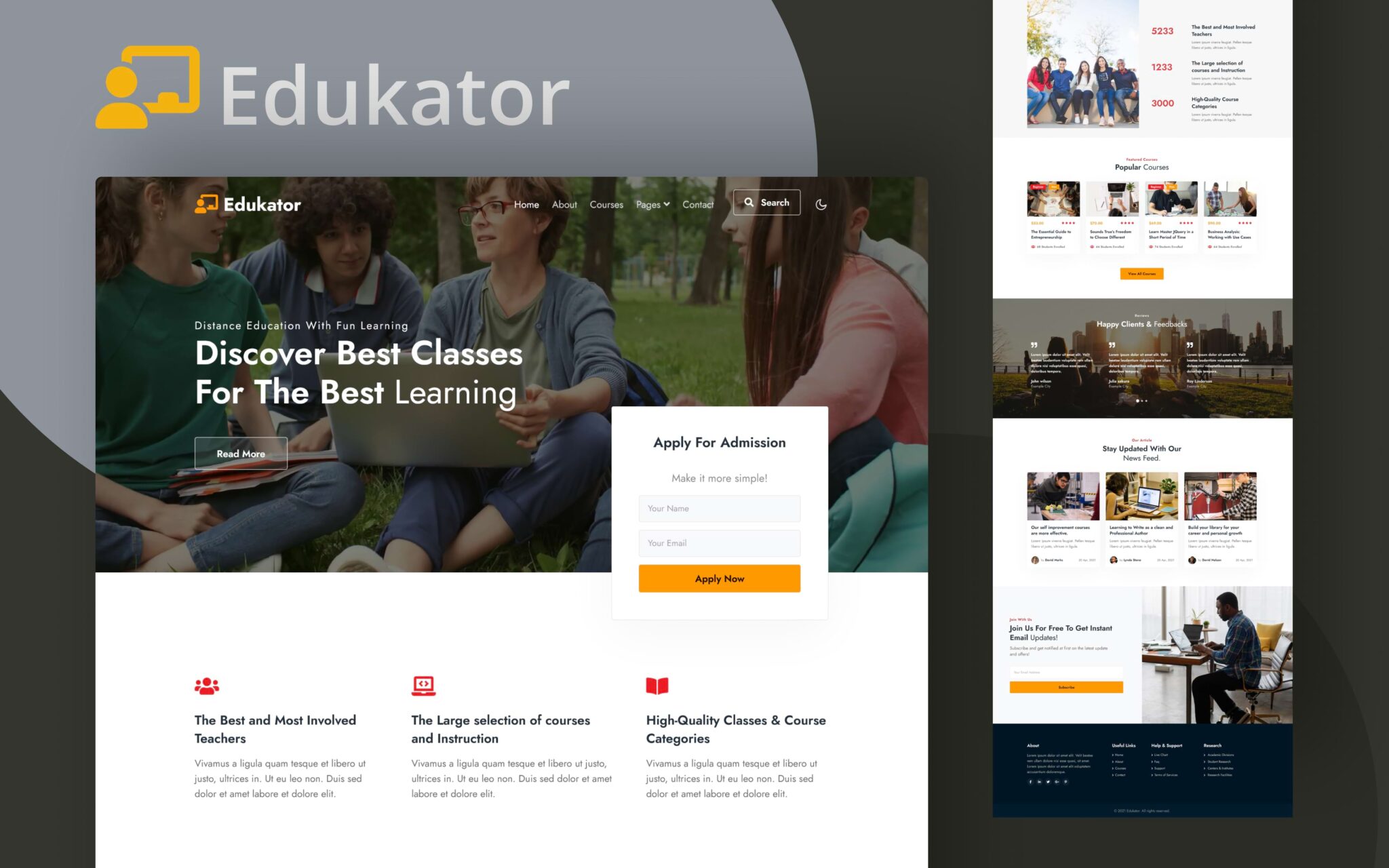 Education School education school college website templates and themes